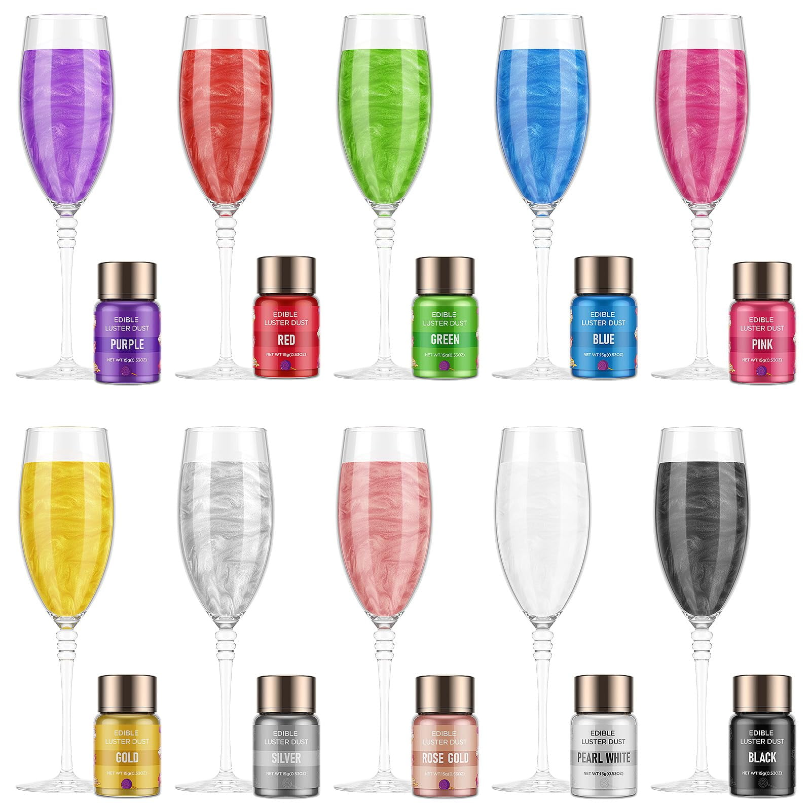 Luster Edible TWE5 - 15 Grams Food Grade Shimmer Powdered, Cherrysea ...