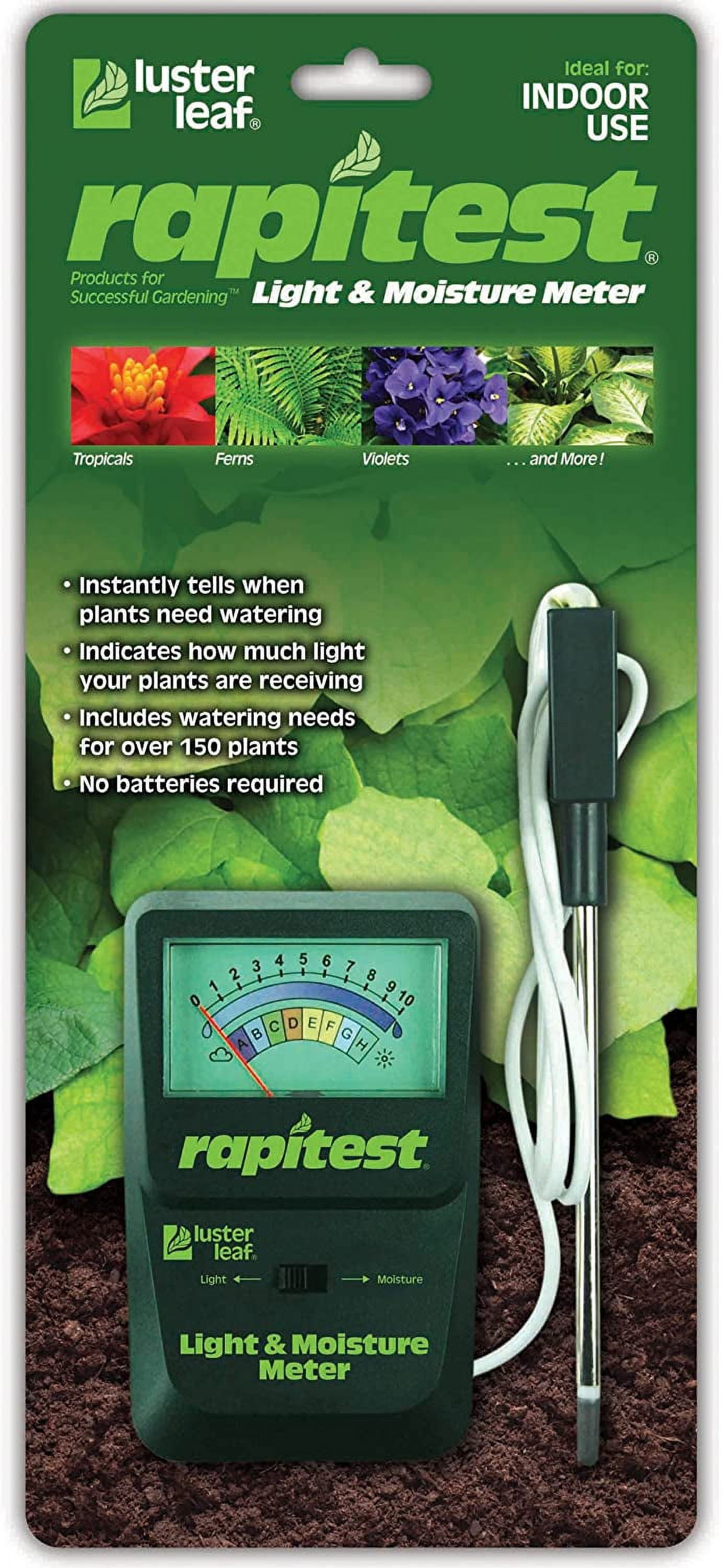 Luster Leaf 1830 Rapitest Light & Moisture Meter - Walmart.com
