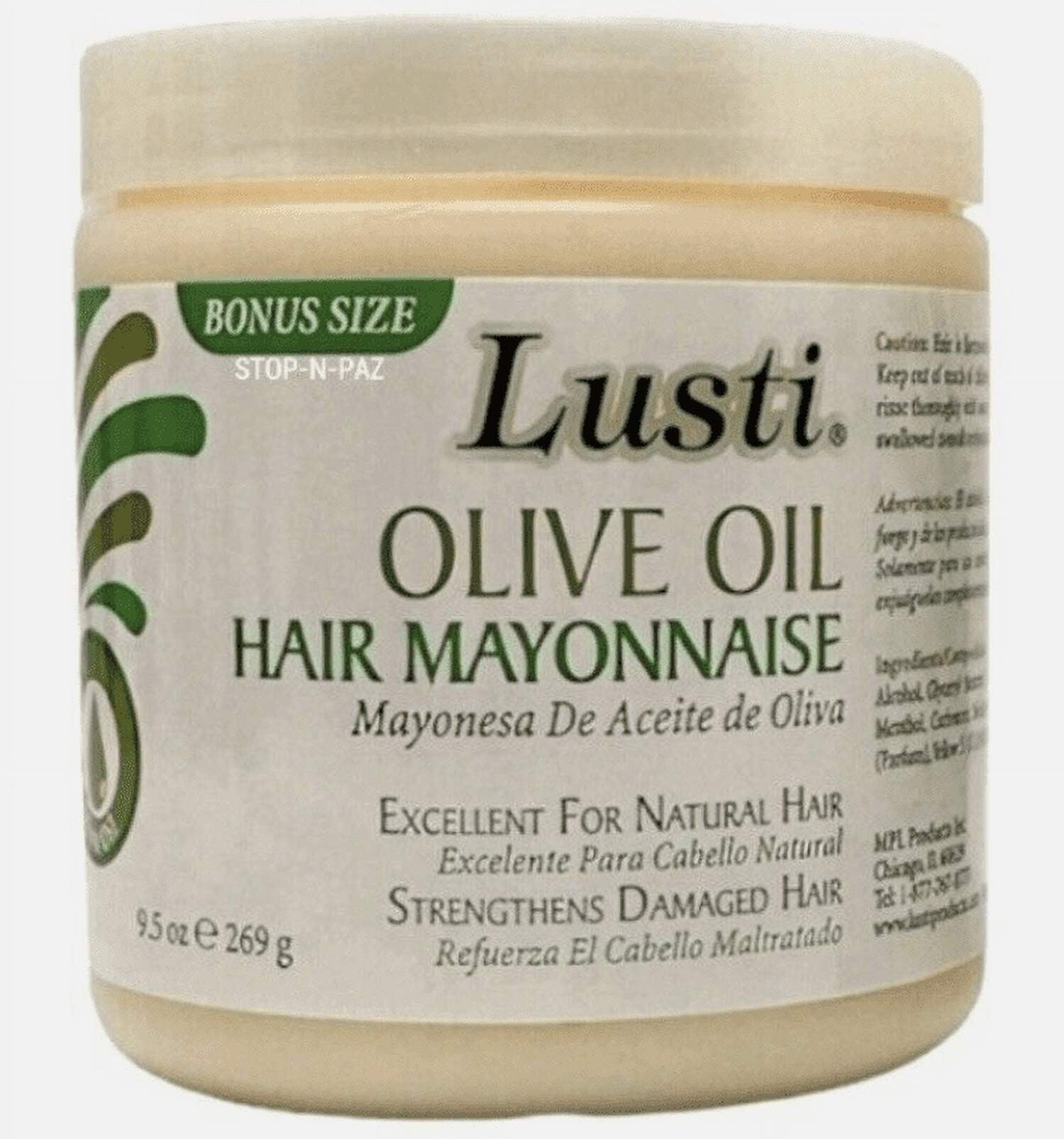 Lusti Olive Oil Hair Mayonnaise Mayo Strengthens Damaged Hair 9.5oz - Walmart.com