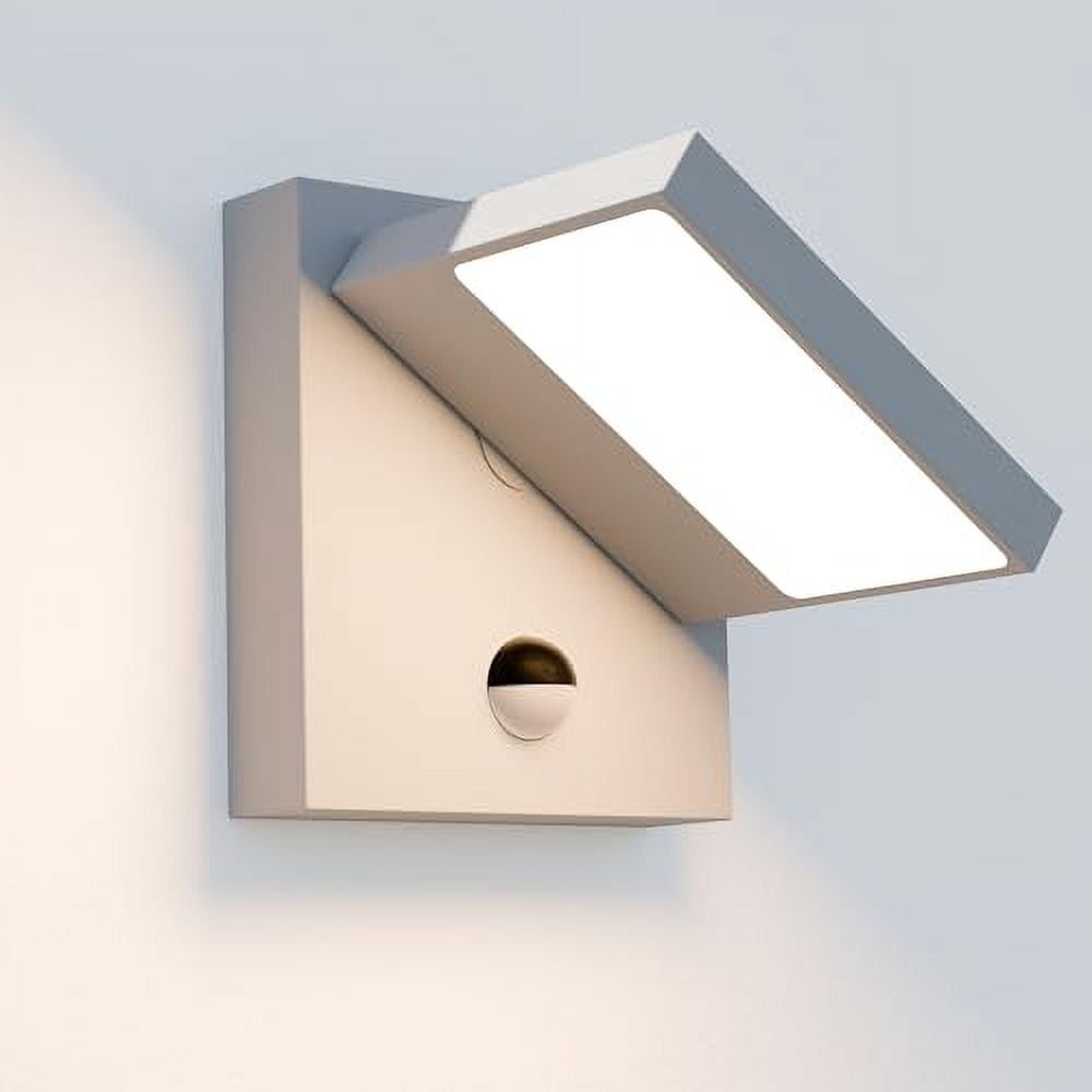 Lustrlach Motion Sensor Outdoor Sconce Wall Light LED White Modern ...
