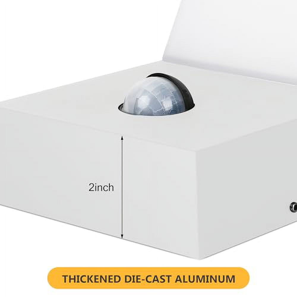 Lustrlach Outdoor Motion Sensor Light Fixture White LED Exterior Modern ...