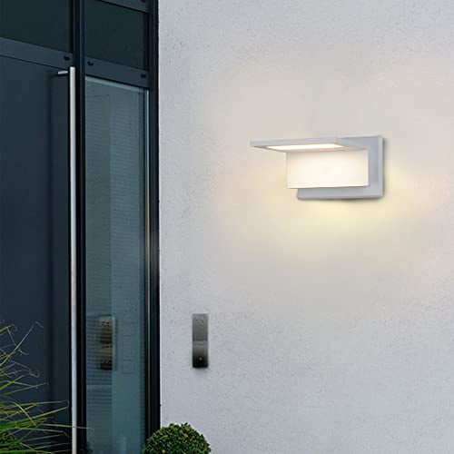 Lustrlach Outdoor Porch Wall Light Fixture Exterior White Modern LED ...