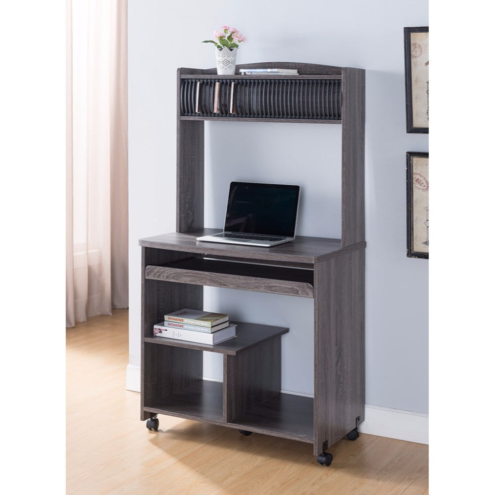 Lustrous Computer Cart With Castors, Gray - Walmart.com