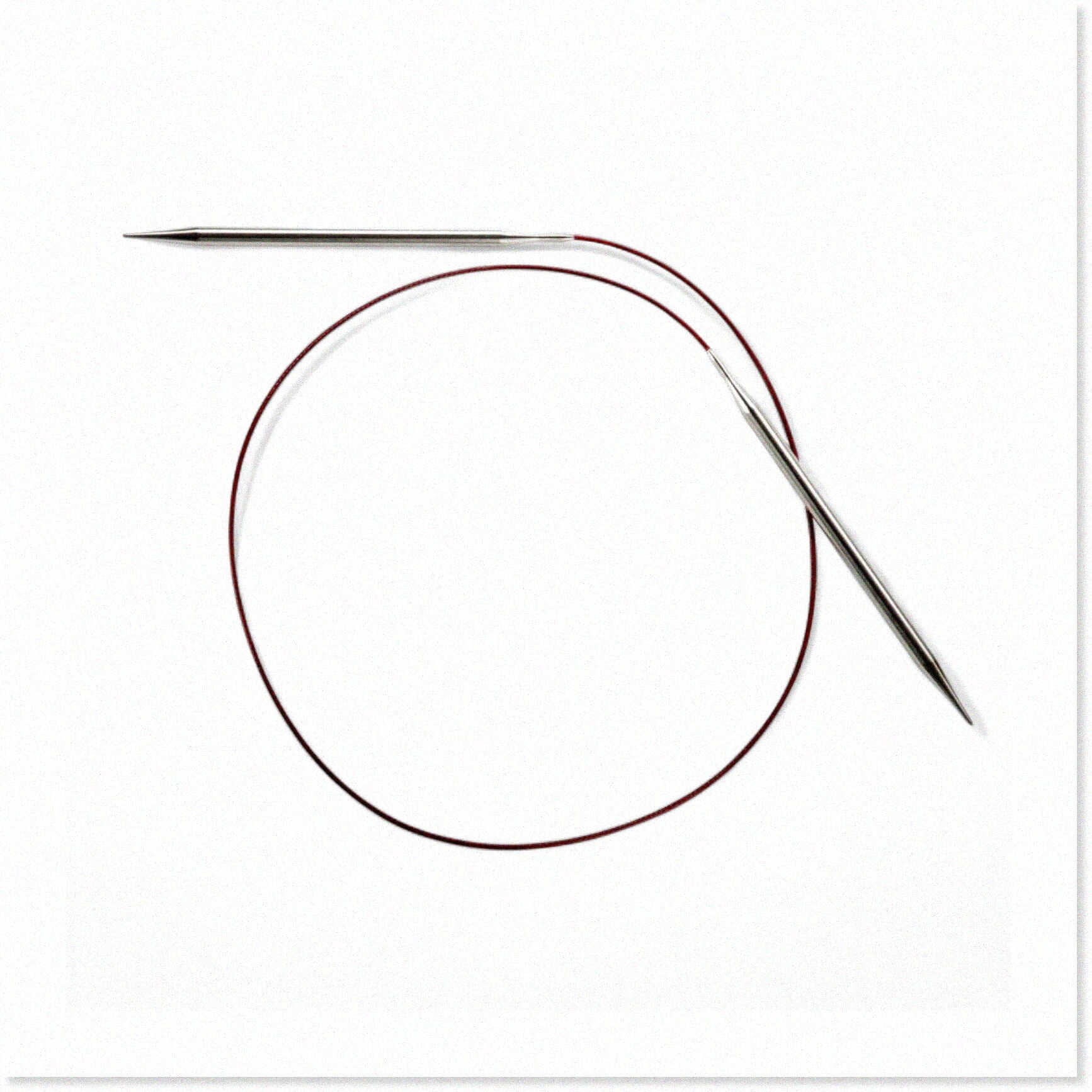 Lustrous Crimson Loop 32" (81cm) Stainless Steel Knitting Needle - US 1 ...