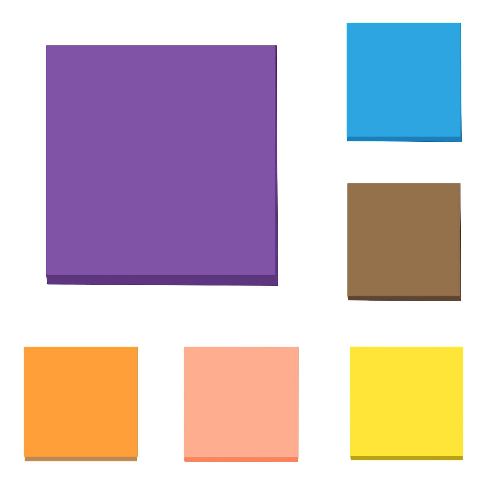 Lusxy 100 Sticky Notes 3x3, Self-Stick Notes, 100 Sheets/Pad, Assorted ...