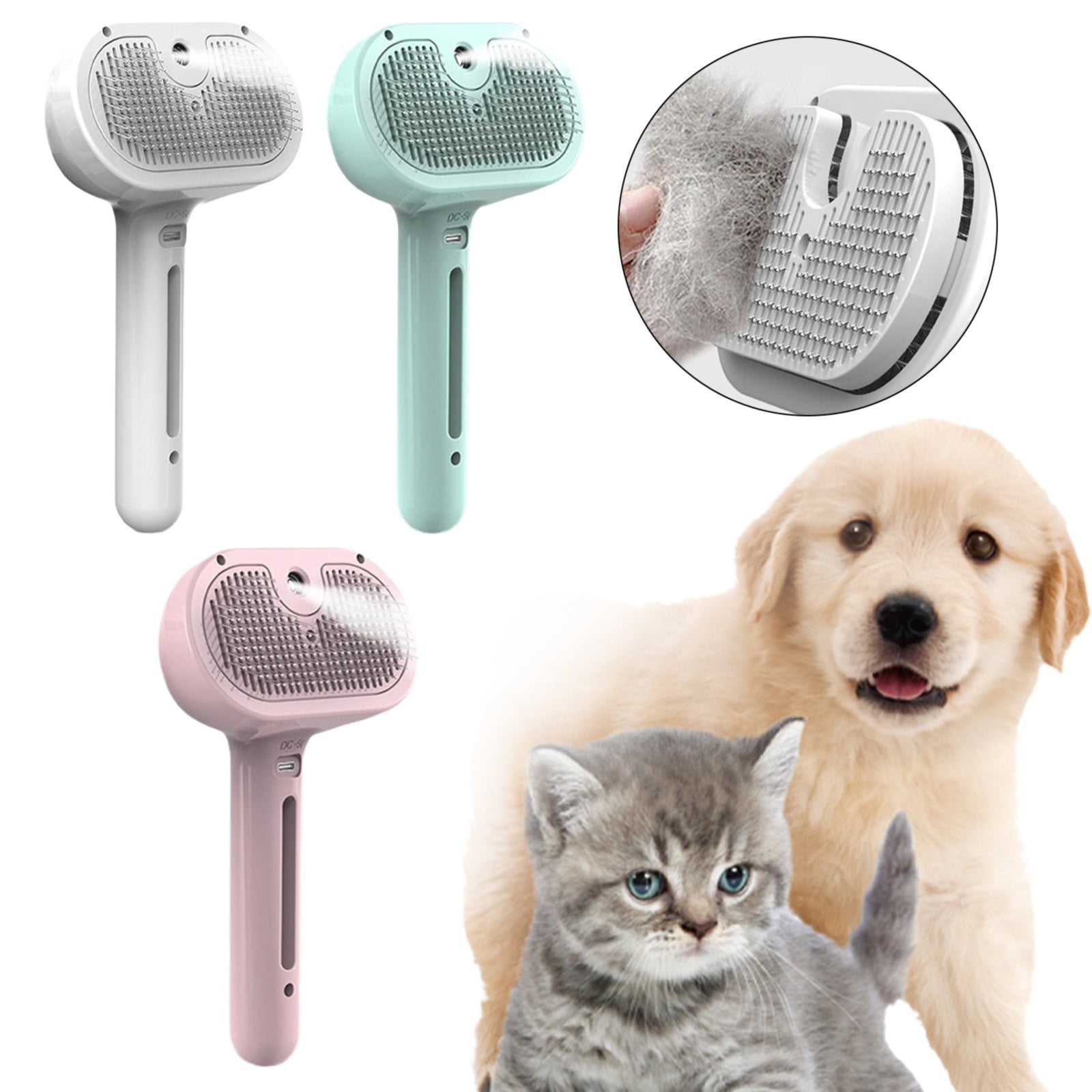 Lusxy 3 in 1 Cat Steam Brush, 2025 New Pet Grooming Steamer Vapor Comb ...