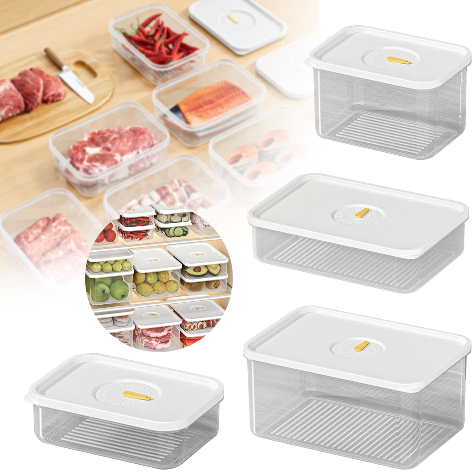 Lusxy BPA-Free Silicone Food Storage Container, Plastic Food Container ...