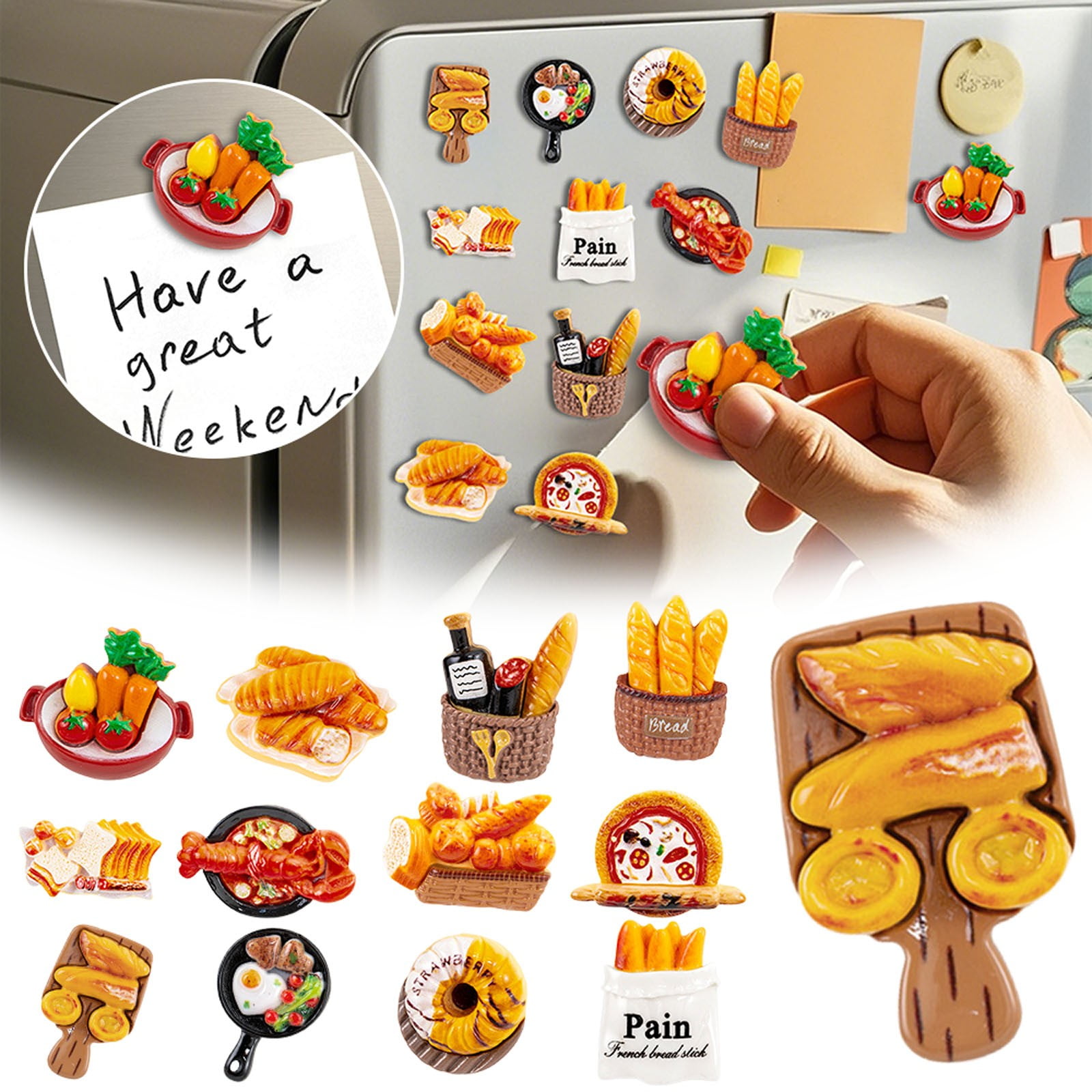 Lusxy Cute Magnets Kitchen Decoration Fruit, Refrigerator Magnets for ...