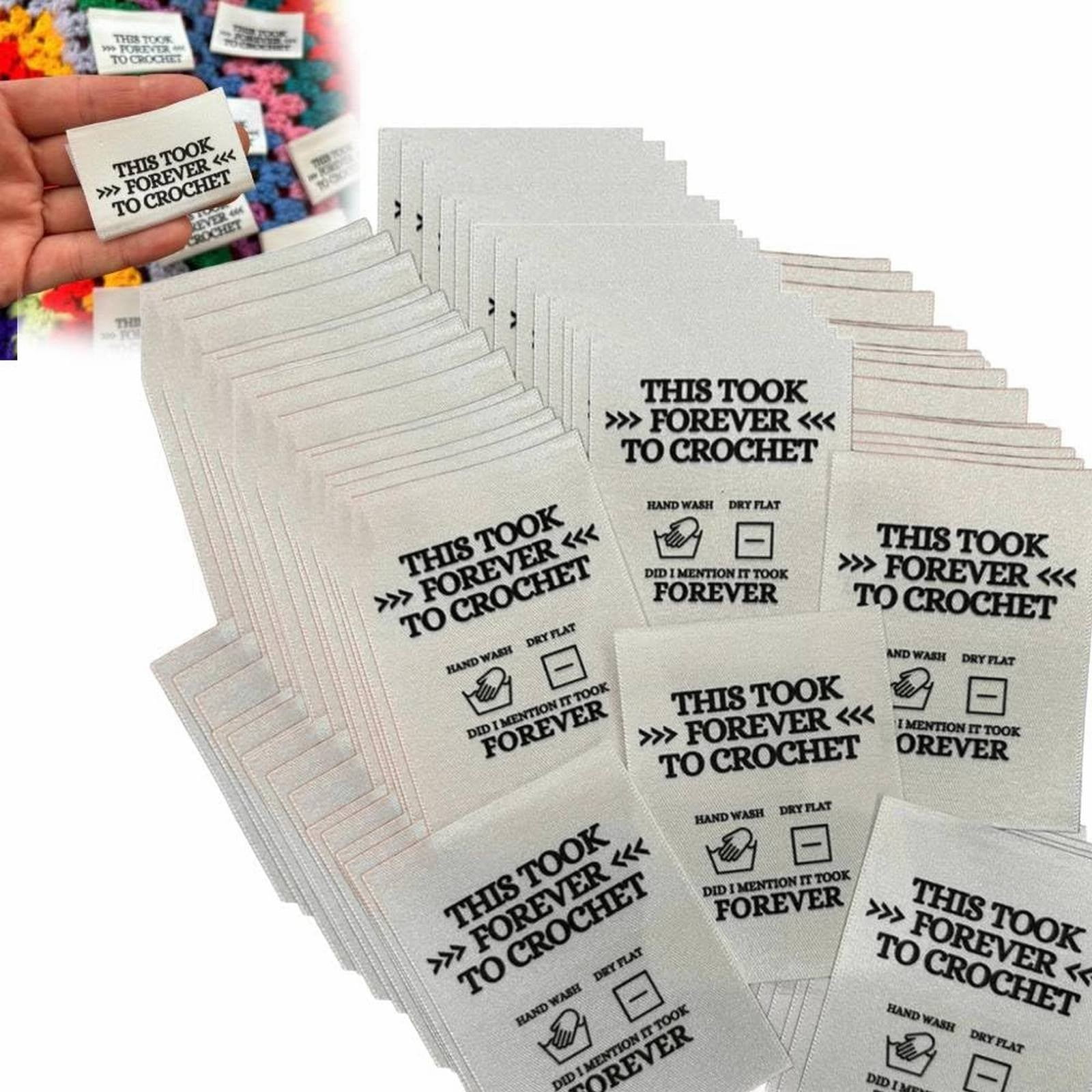 Lusxy Fun Personalized Woven Garment Care Labels, 50/100 Pcs Knitting ...