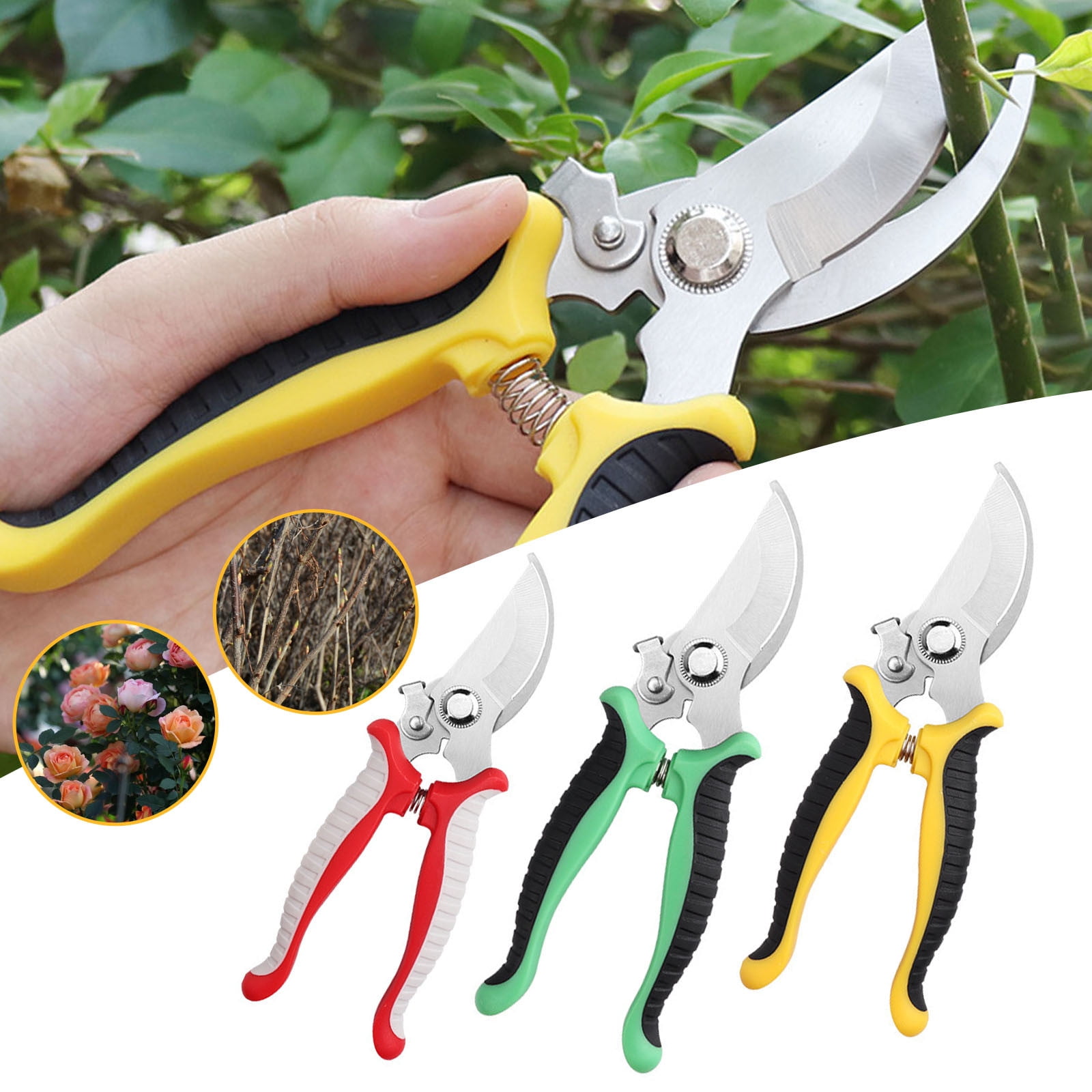 Lusxy Garden Pruners Handheld, Pruning Shears for Gardening, Straight ...