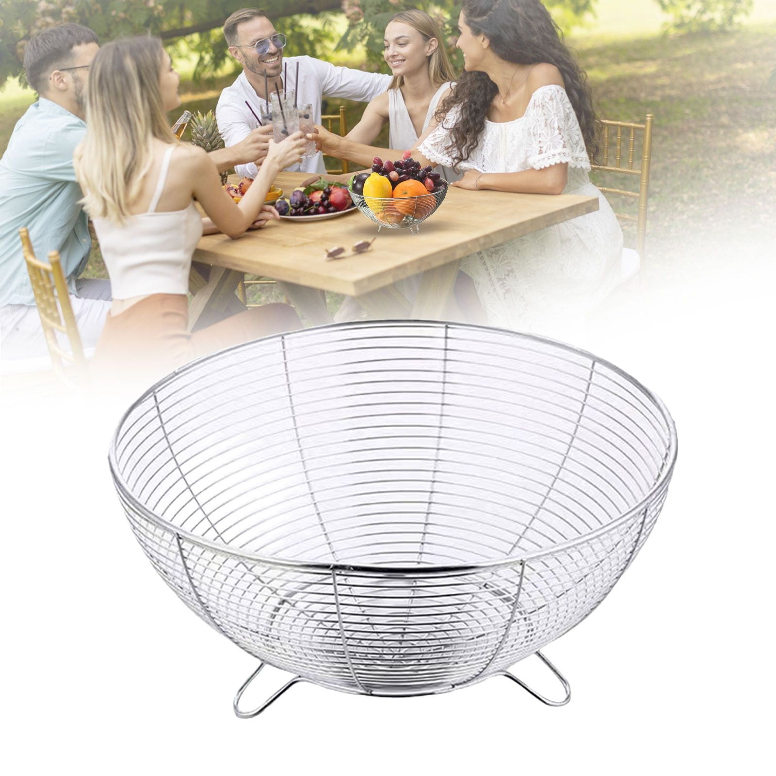 Lusxy Glass Decorative Bowl 1Pcs Countertop Fruit Bowl Stainless Fruit ...