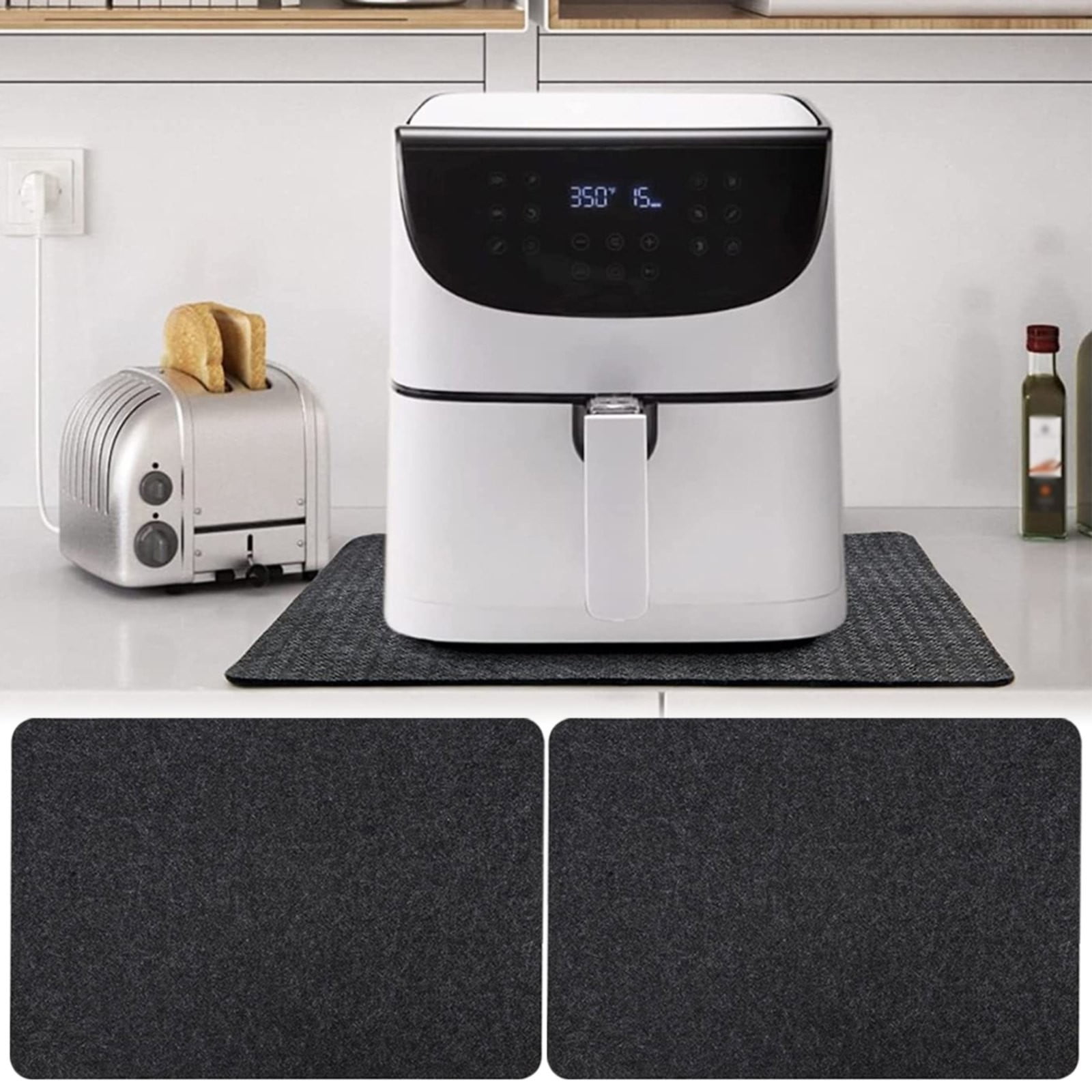 Lusxy Heat Resistant Mat for Air Fryer, Resistant Pad Caddy Countertop ...