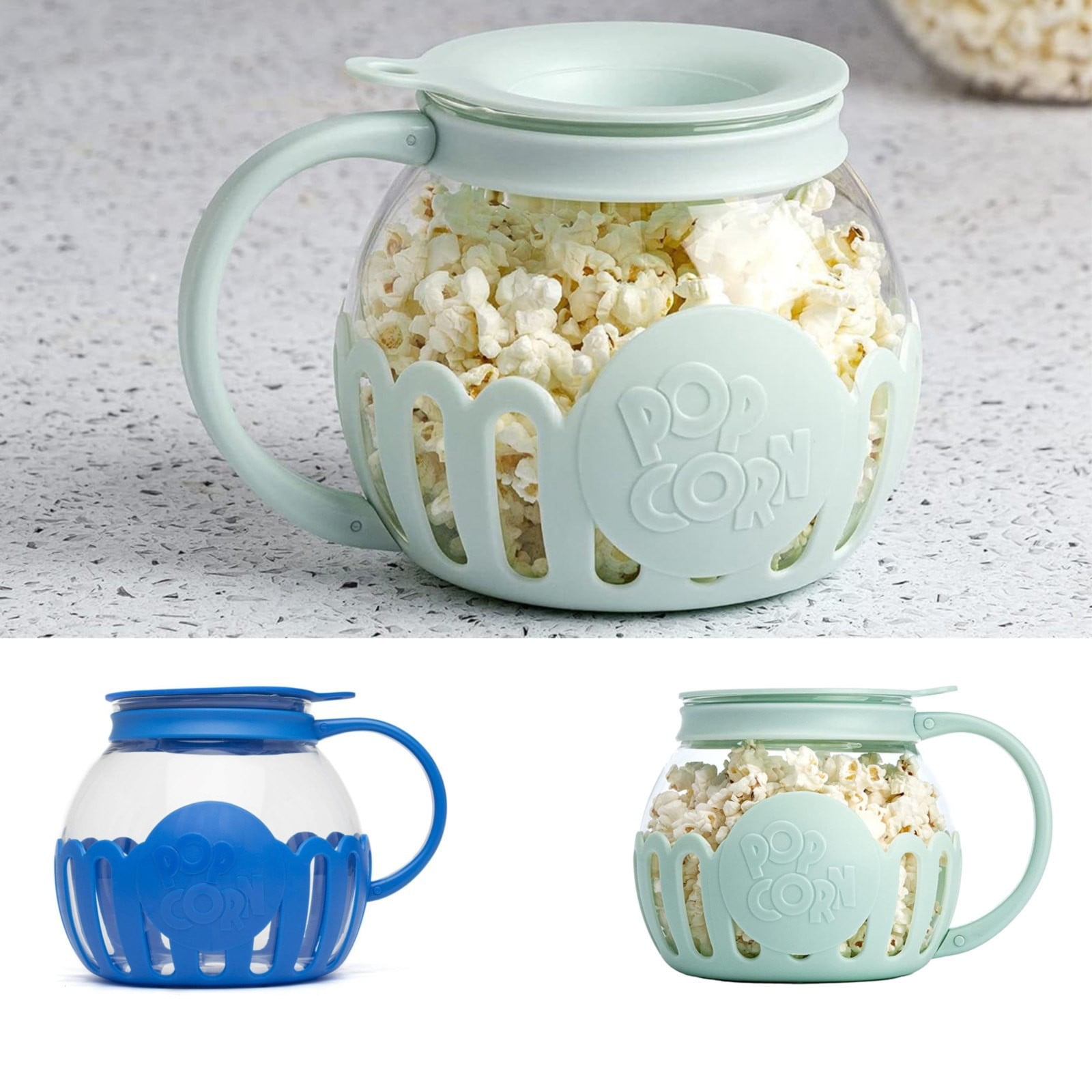 Lusxy Micro-Pop Microwave Popcorn Popper with Temperature Safe Glass, 3 ...