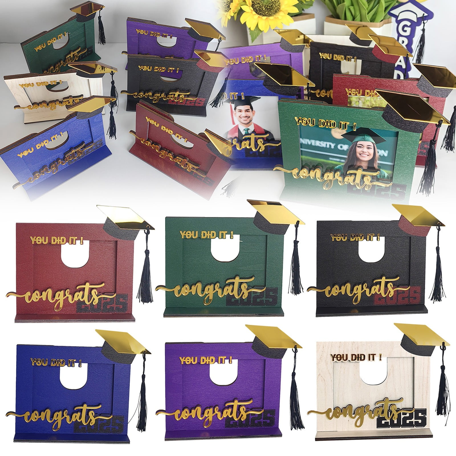 Lusxy Multicolor Graduation Decorations Class Of 2025 Congrats Grad ...