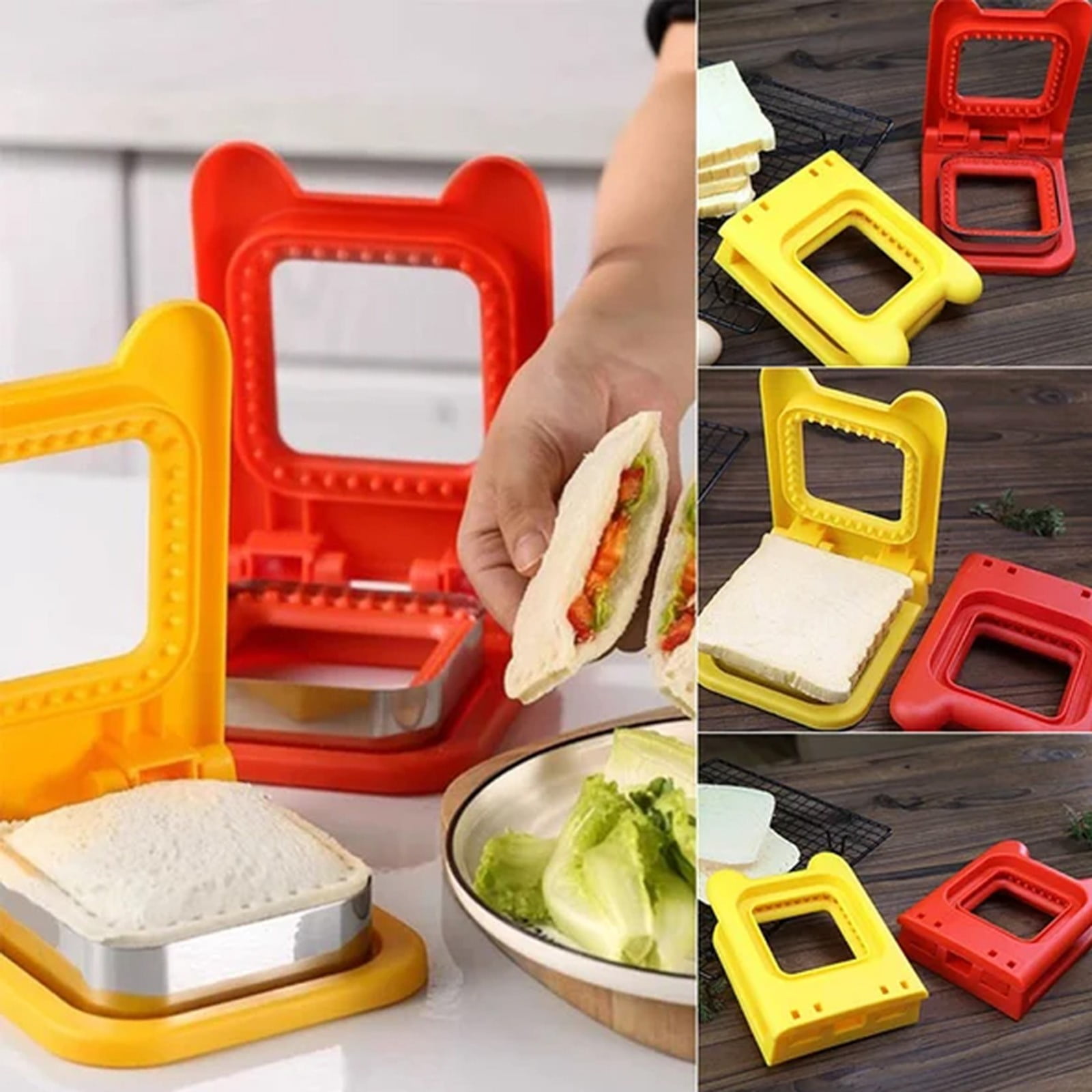 Lusxy Uncrustables Sandwich Maker, Sandwich Cutters for Kids Lunch ...