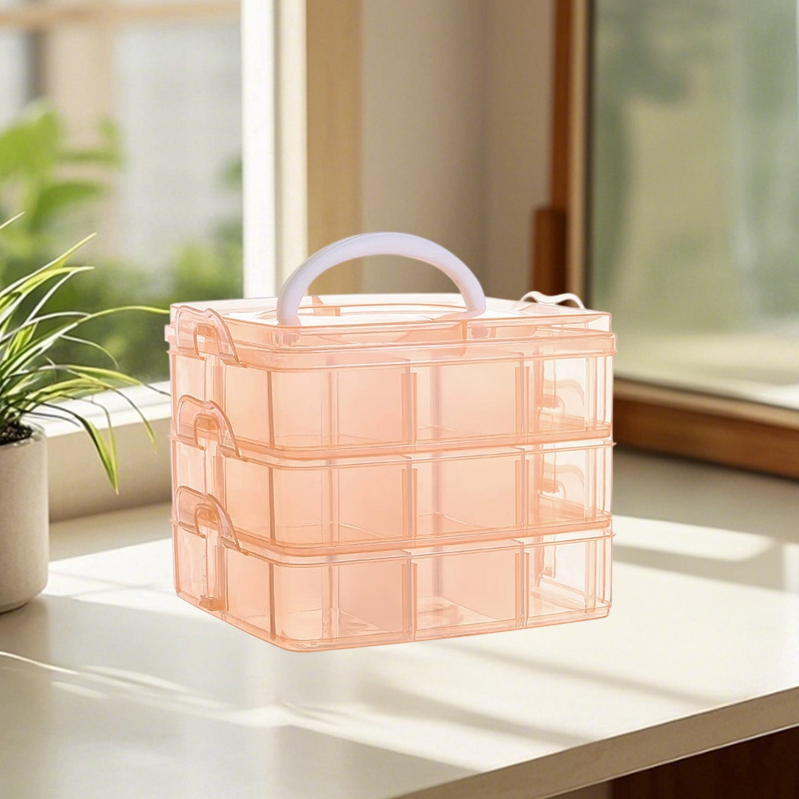 LutIedan 3-Tier Jewellery Organisers Transparent Stackable Plastic ...