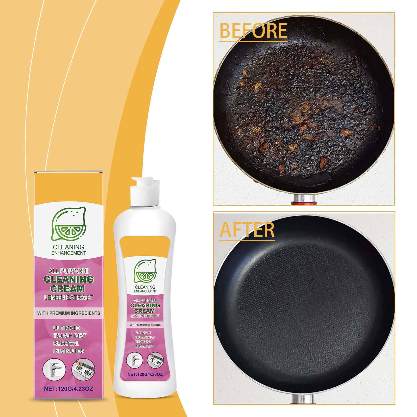 LutIedan All Purpose Cleaning Cream Kitchen Cleaner Bathroom Cleaner ...