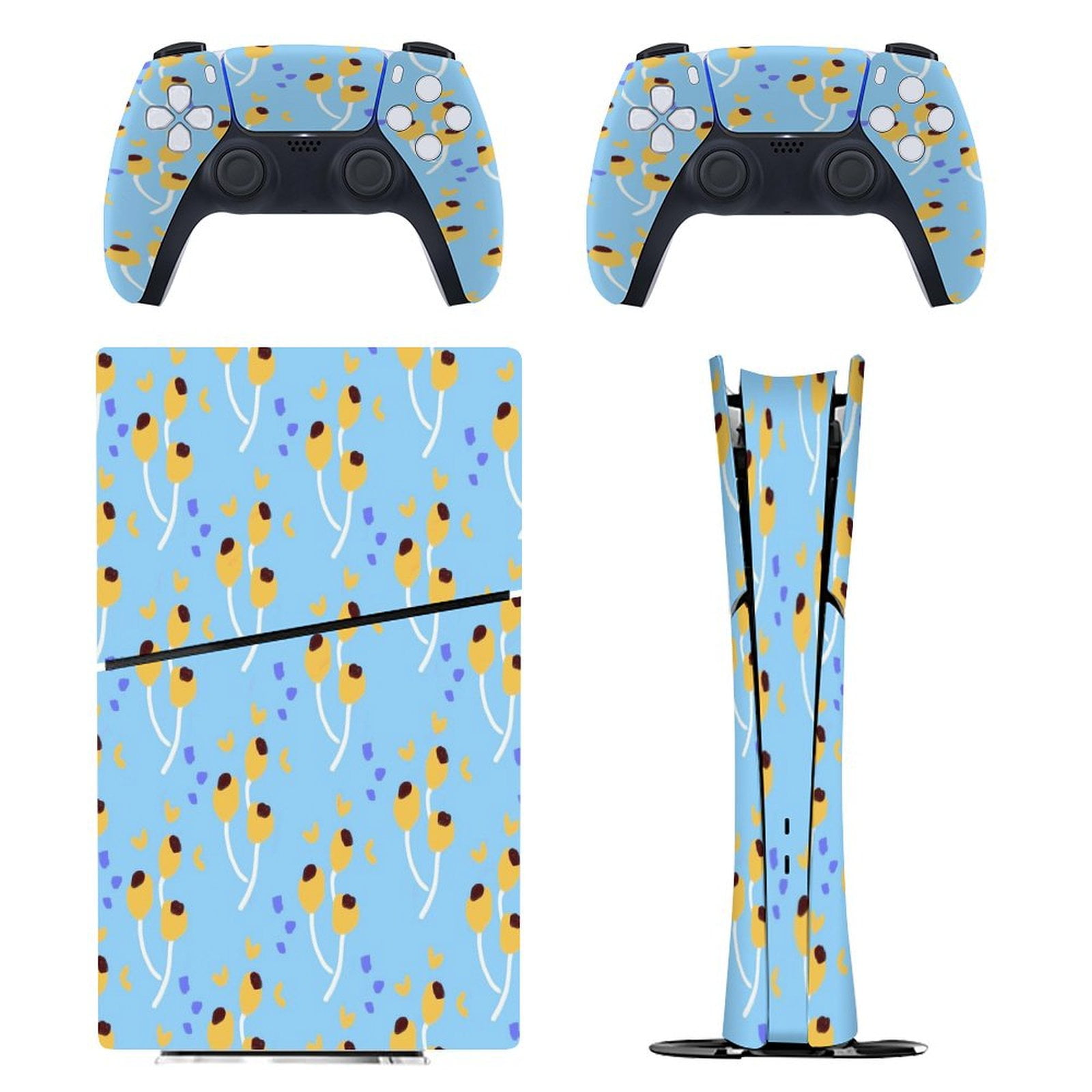 Lute, Flower, Fruit, Blue Background PS5/PS5 Slim Digital Disc Skin ...