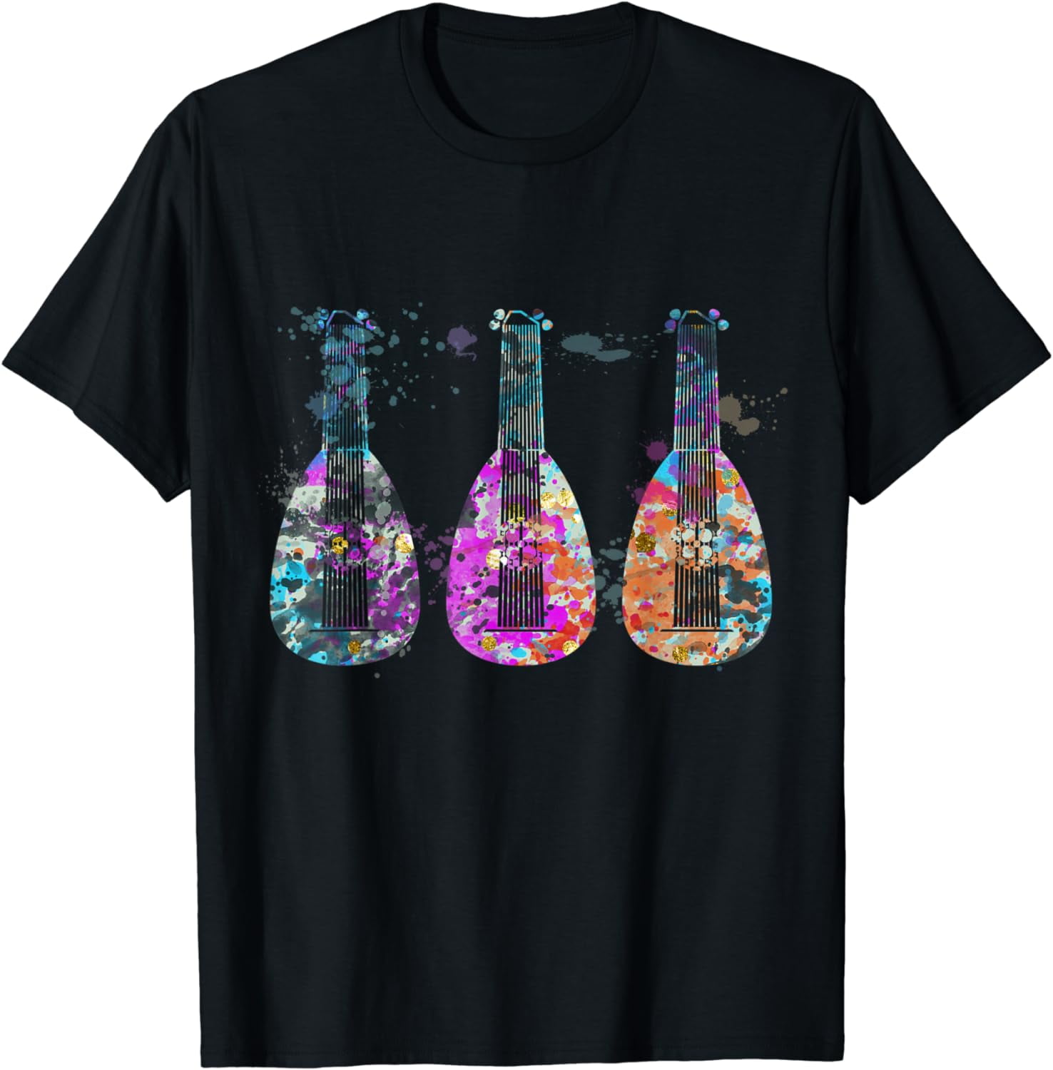 Lute Instrument Silhouette Lutes T-Shirt - Walmart.com