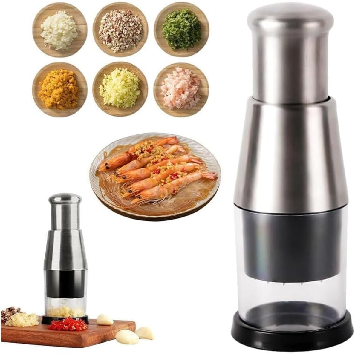 Luteti Manual Pressed ChopperMultiFunctional Manual Garlic ChopperMini ...