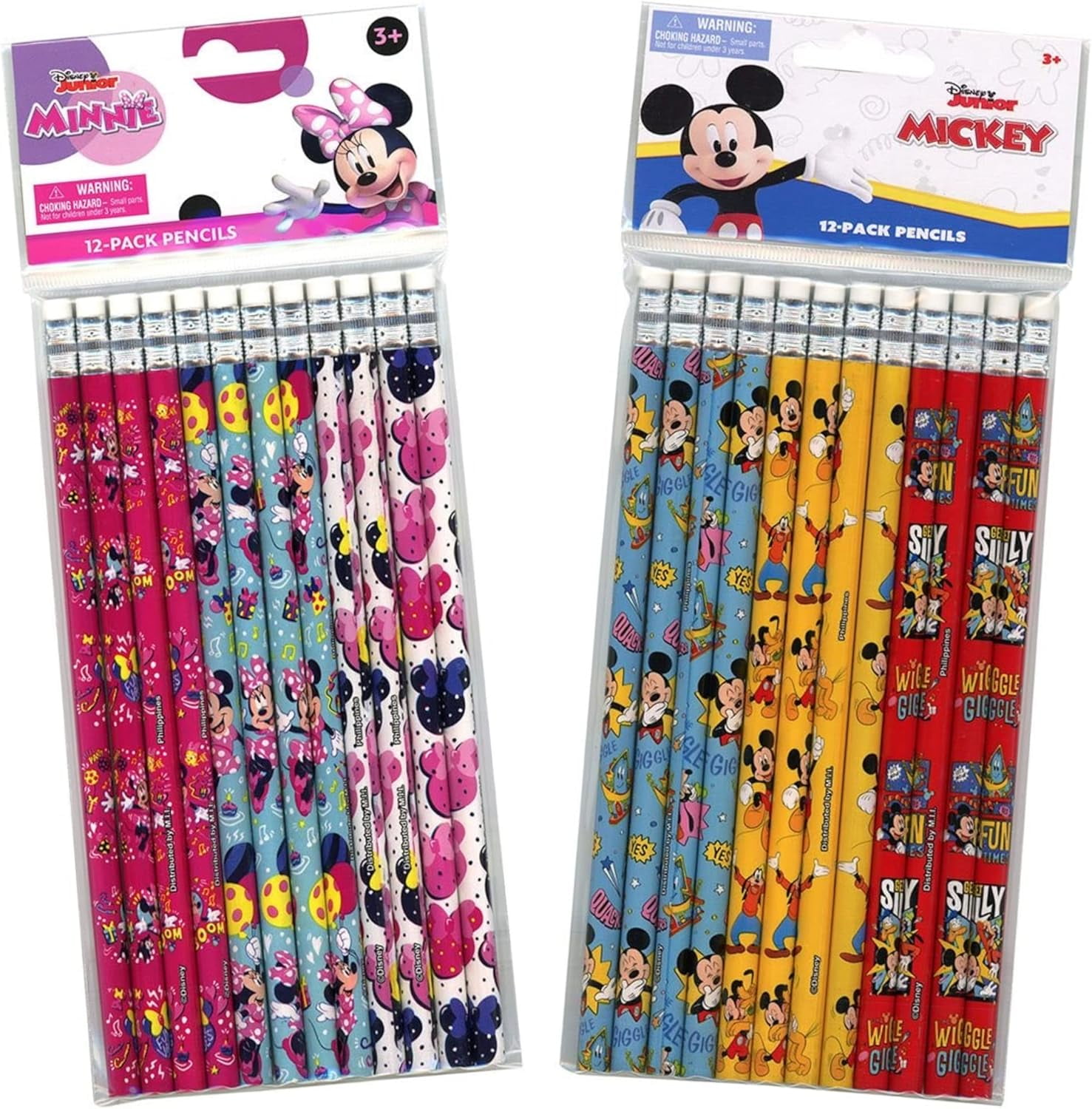 Luti 24 Mickey & Minnie Wooden Pencils Variety Pack for Schools ...