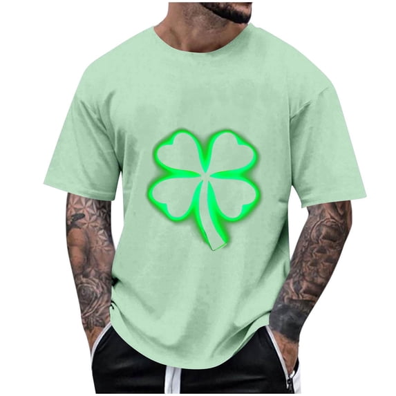 Lutiedan Men St Patricks Day T shirt Short Sleeve Crewneck Festival ...