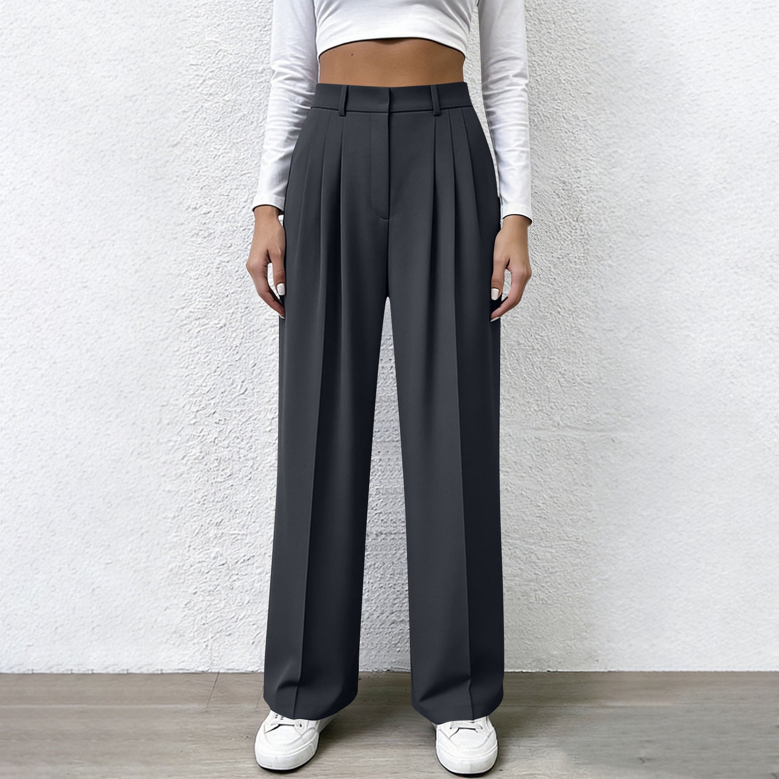 Lutiedan Work Pants for Women Lightweight High Waisted Business Casual ...