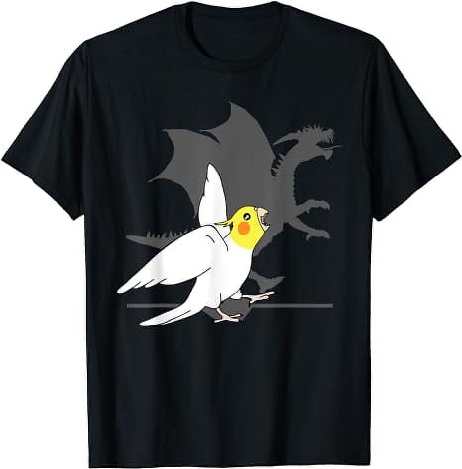 Lutino Cockatiel Dragon Shadow, Dragon Cockatiel, Birb memes T-Shirt ...