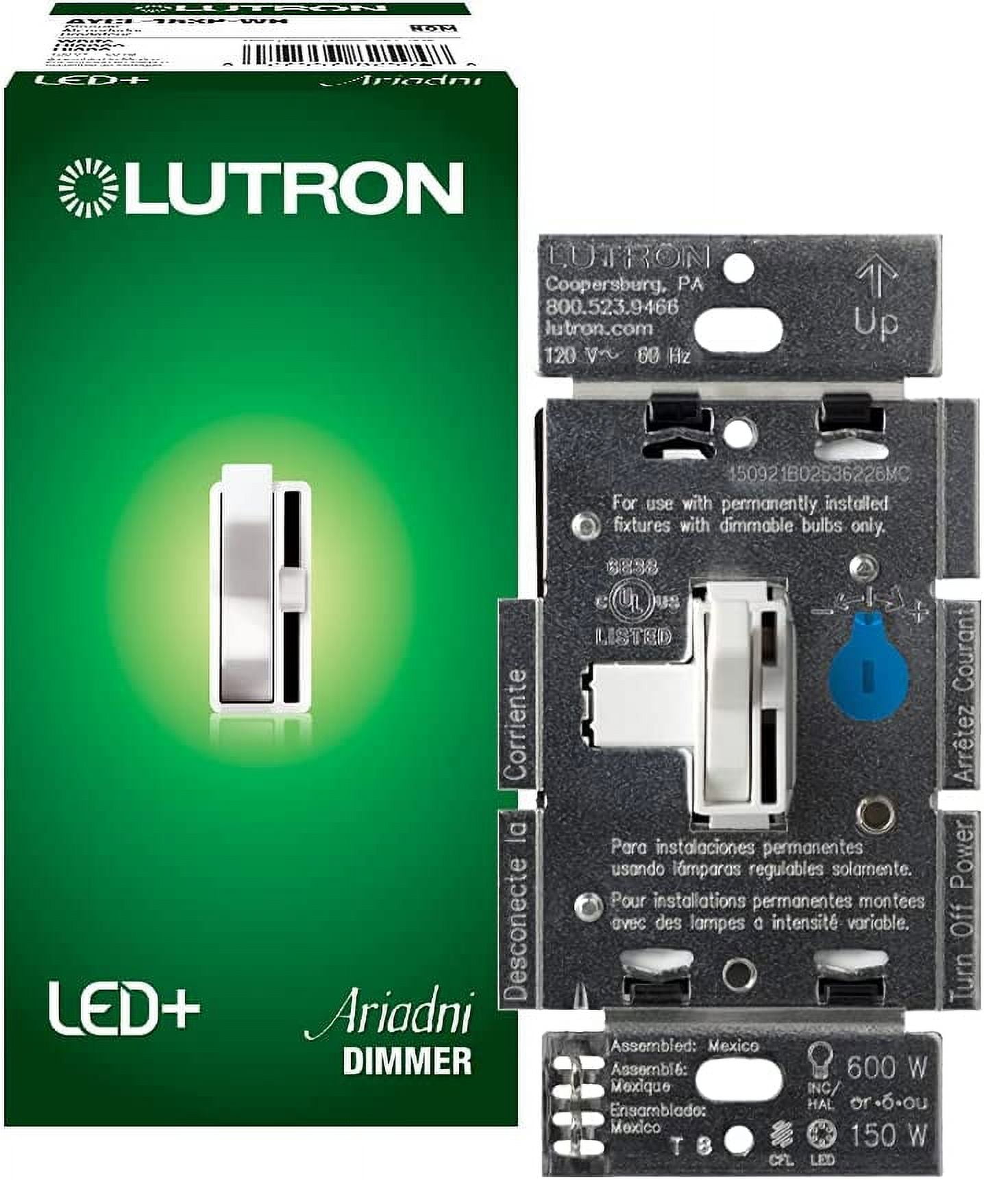 Lutron Ariadni/Toggler LED+ Dimmer , 150-Watt, Single-Pole/3-Way , AYCL ...