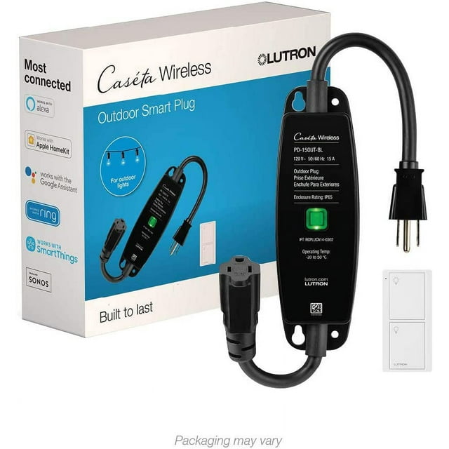 Lutron Caséta Weatherproof+ Outdoor Smart Plug and Pico Smart Remote ...