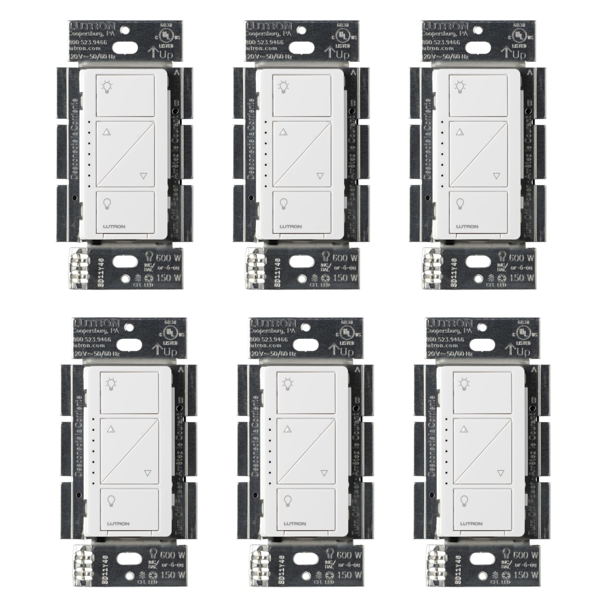 Lutron Caseta Original Smart Dimmer Switch (Lutron Smart Hub Required), for LED Lights, 150 Watt ...