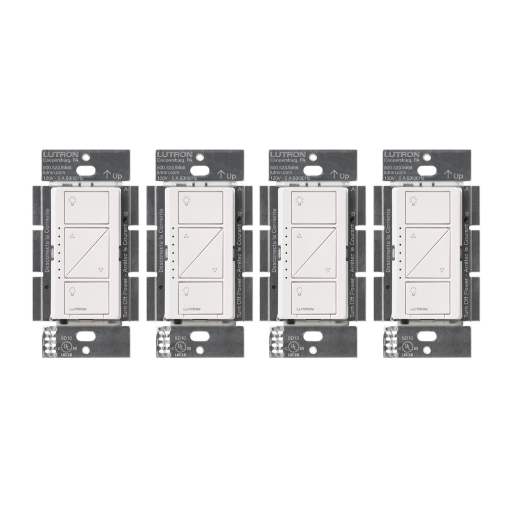 Lutron Caseta Wireless Smart Lighting Dimmer Switch (White, 4-Pack ...