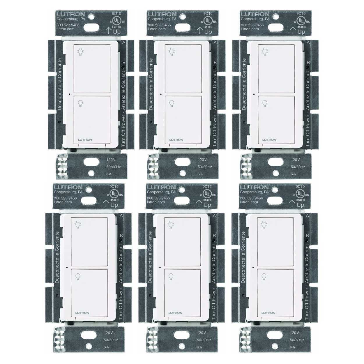 Lutron Caseta Wireless Smart Lighting Switch (White) (6-Pack) - Walmart.com