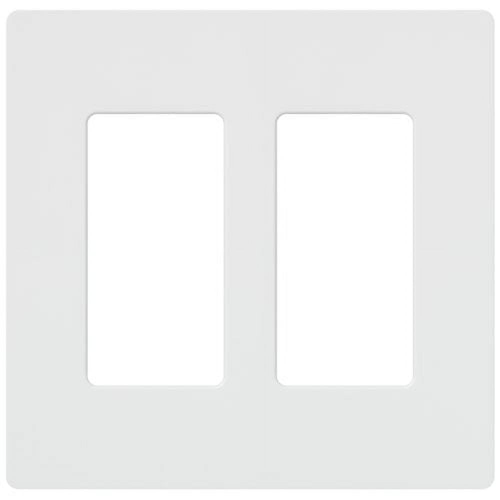 Lutron Claro 2 Gang Decorator Wallplate, CW-2-WH, White - Walmart.com