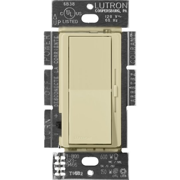 Lutron Dvscelv-300P Diva Elv Dimmer Switch W/ Night Light, 300W, Single ...