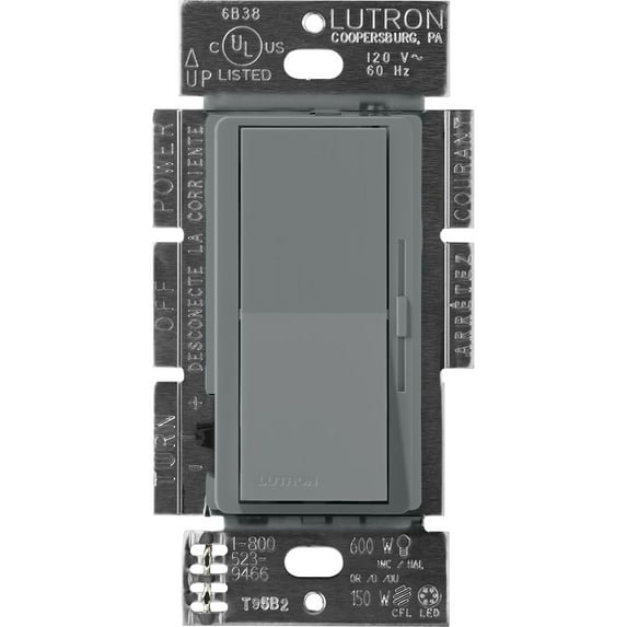 Lutron Dvscelv-303P Diva Elv Dimmer Switch W/ Night Light, 300W, Single ...