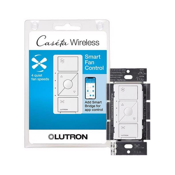 Lutron Electronics 259144 1.5A Wireless Smart Fan Speed Control, White ...