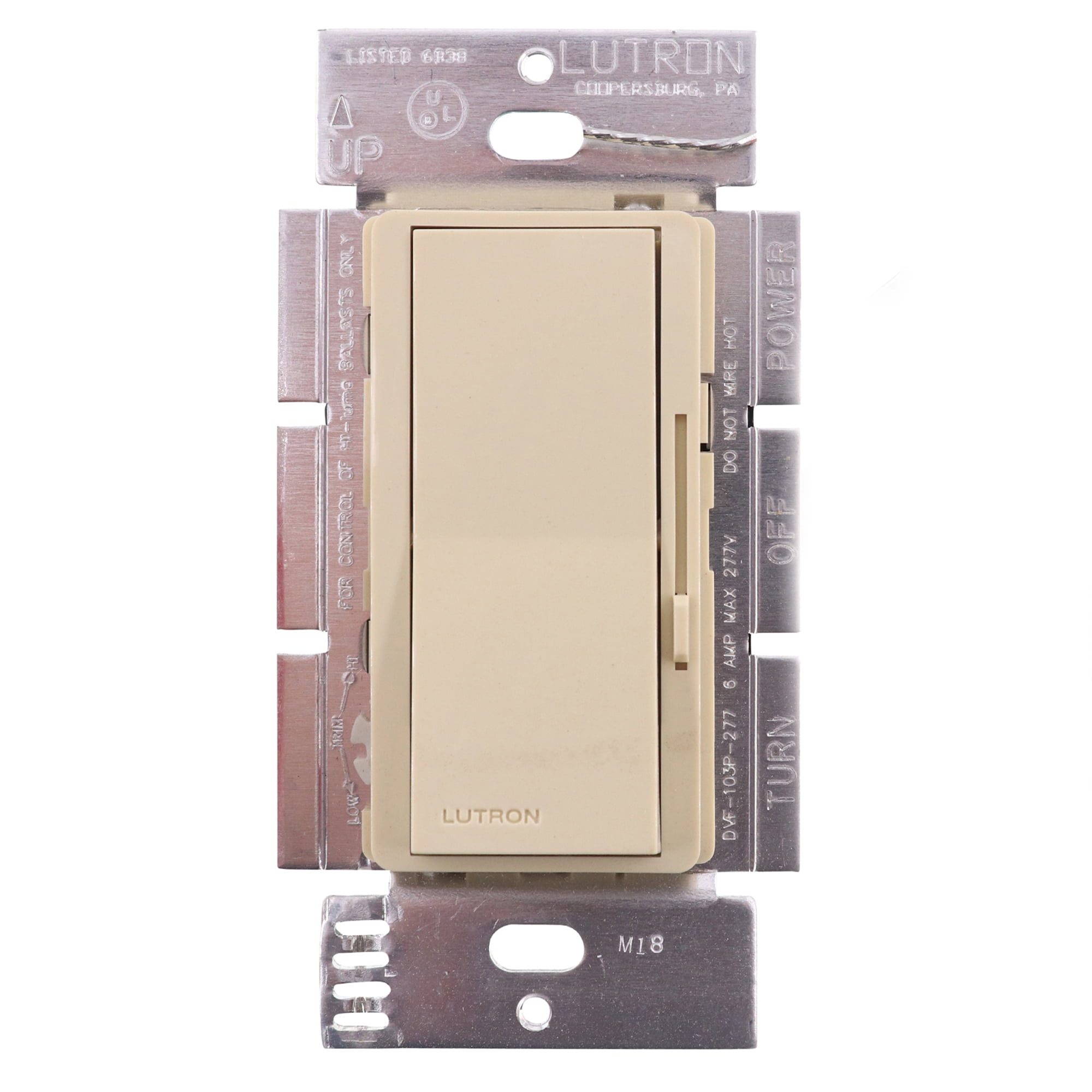 Lutron DVF-103P-277-IV Diva Preset Fluorescent Slide Dimmer, 1-Pole/3 ...