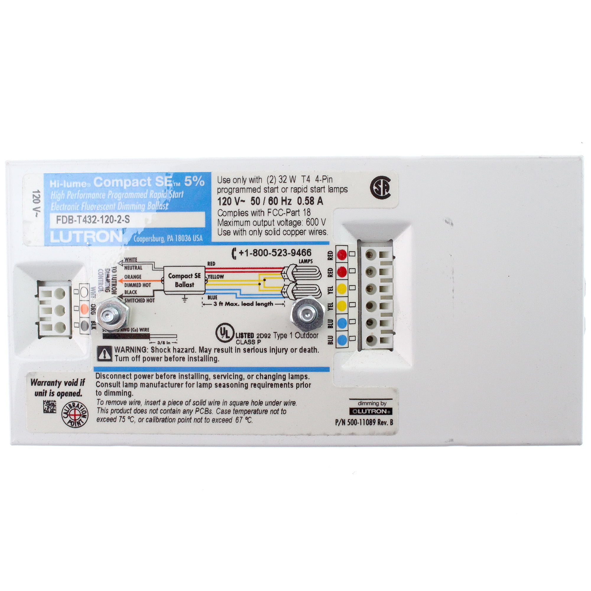 Lutron FDB-T432-120-2-S Hi-Lume CompactSE Electronic Flourescent ...