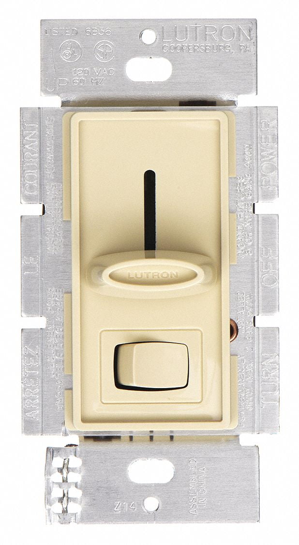 Lutron Lighting Dimmer,Slide,Rocker,Ivory HAWA S-603PG-IV - Walmart.com
