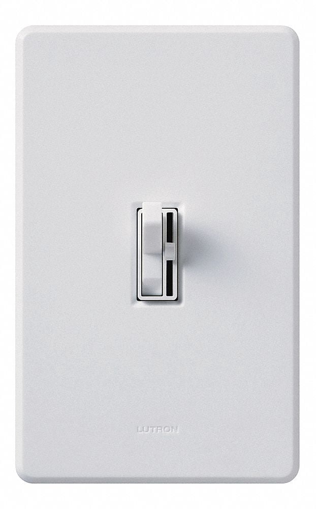 Lutron Lighting Dimmer,Toggle,Fluorescent,White AYF-103P-277-WH ...