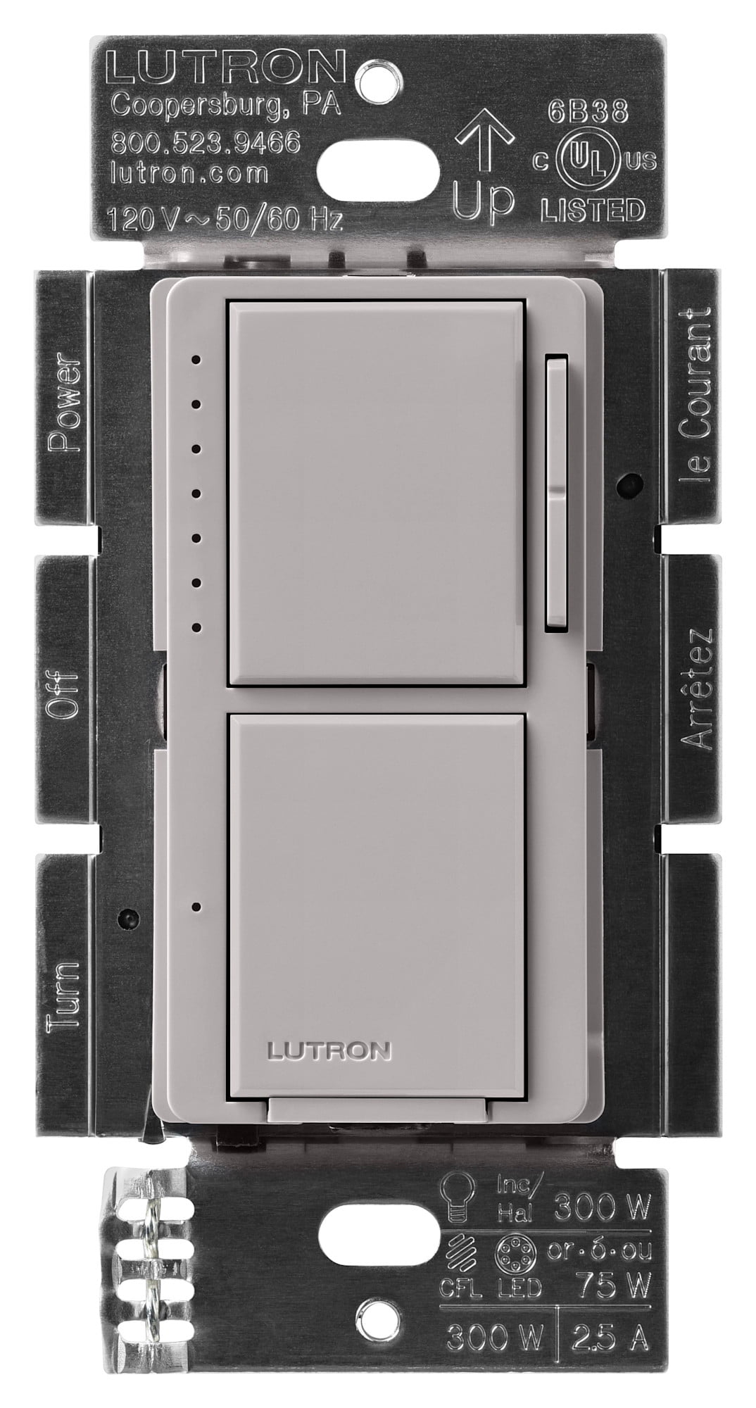 Lutron Macl-L3s25 Maestro Led+ Dual Dimmer And Switch, 75W Led Bulbs ...