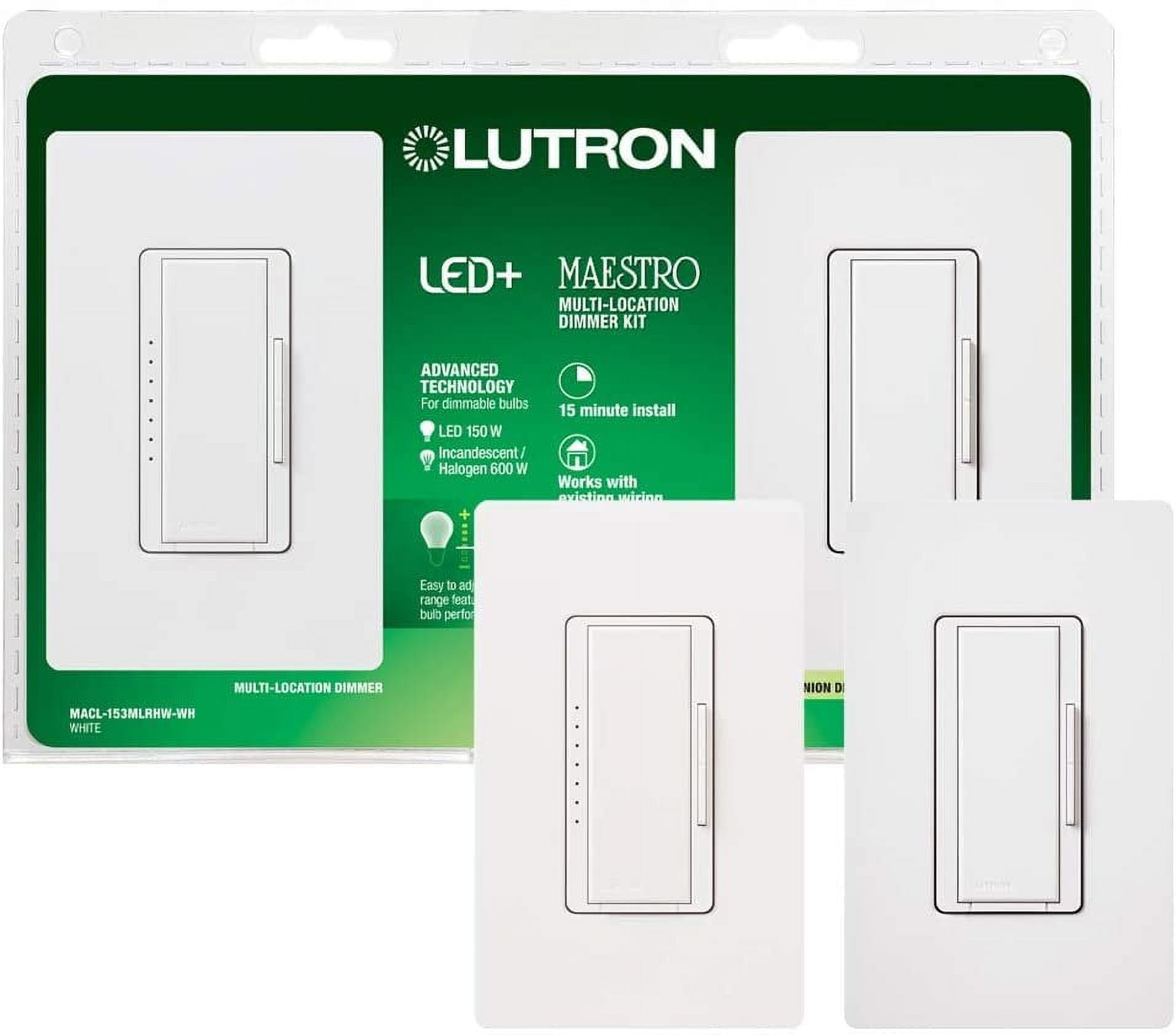 Lutron Maestro LED+ Digital Dimmer Kit for Dimmable LED, Halogen and ...