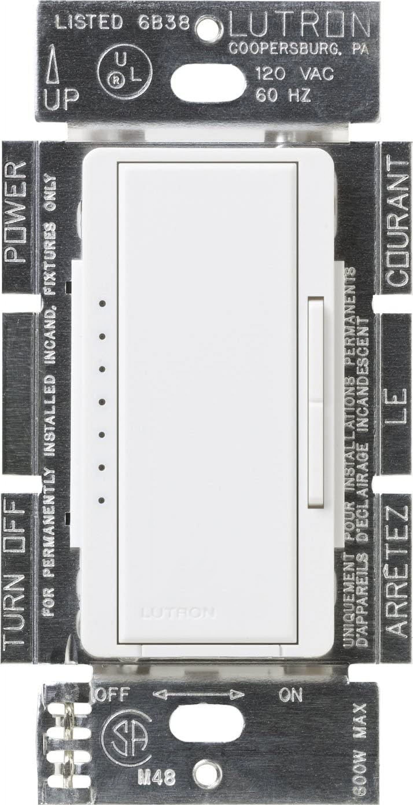 Lutron Malv-600 Maestro 120 Volt 600 Watt Single Pole/Multi Location ...
