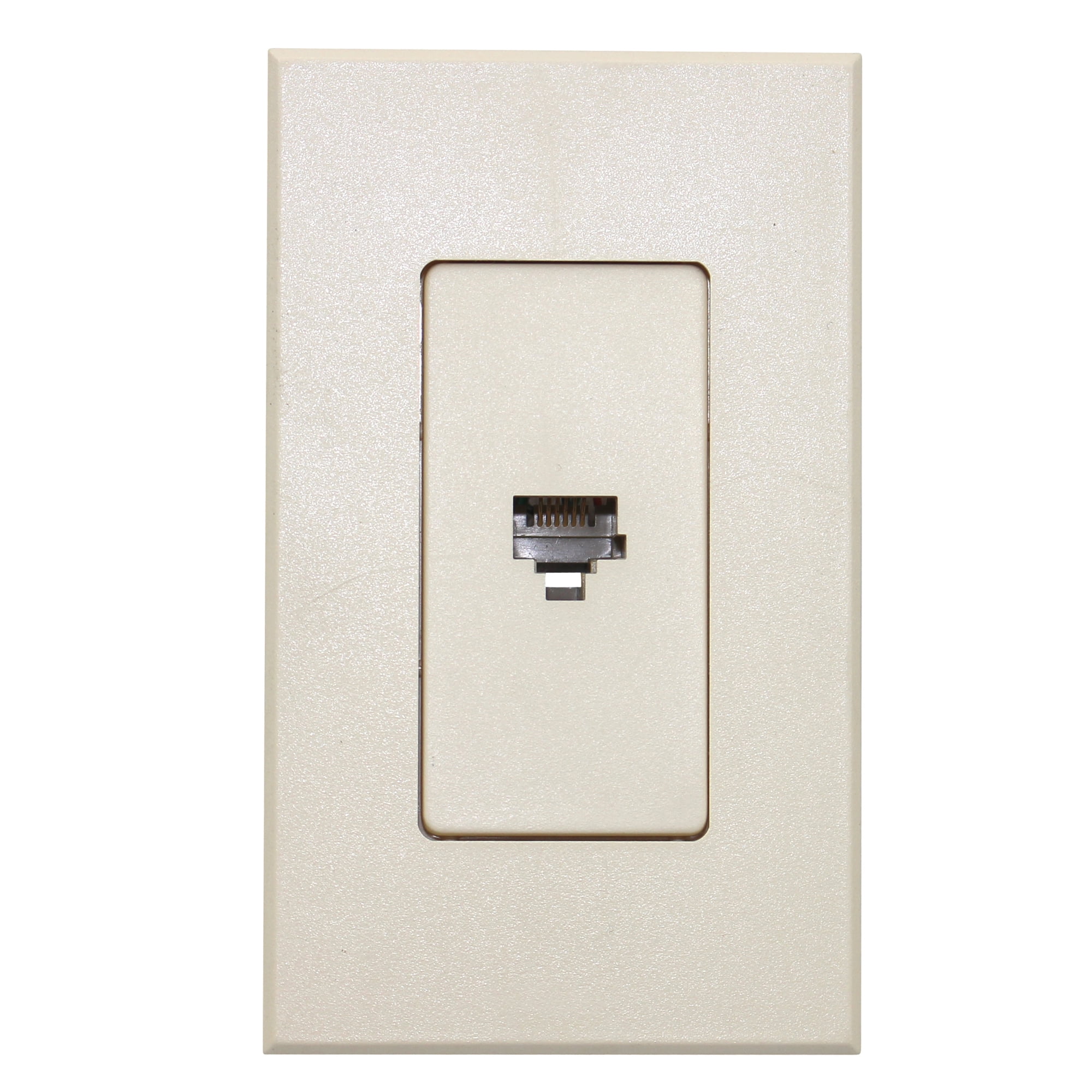 Lutron Nova T NT-PJ-BE Single Jack 6 Conductor RJ11 Phone Jack, Beige ...