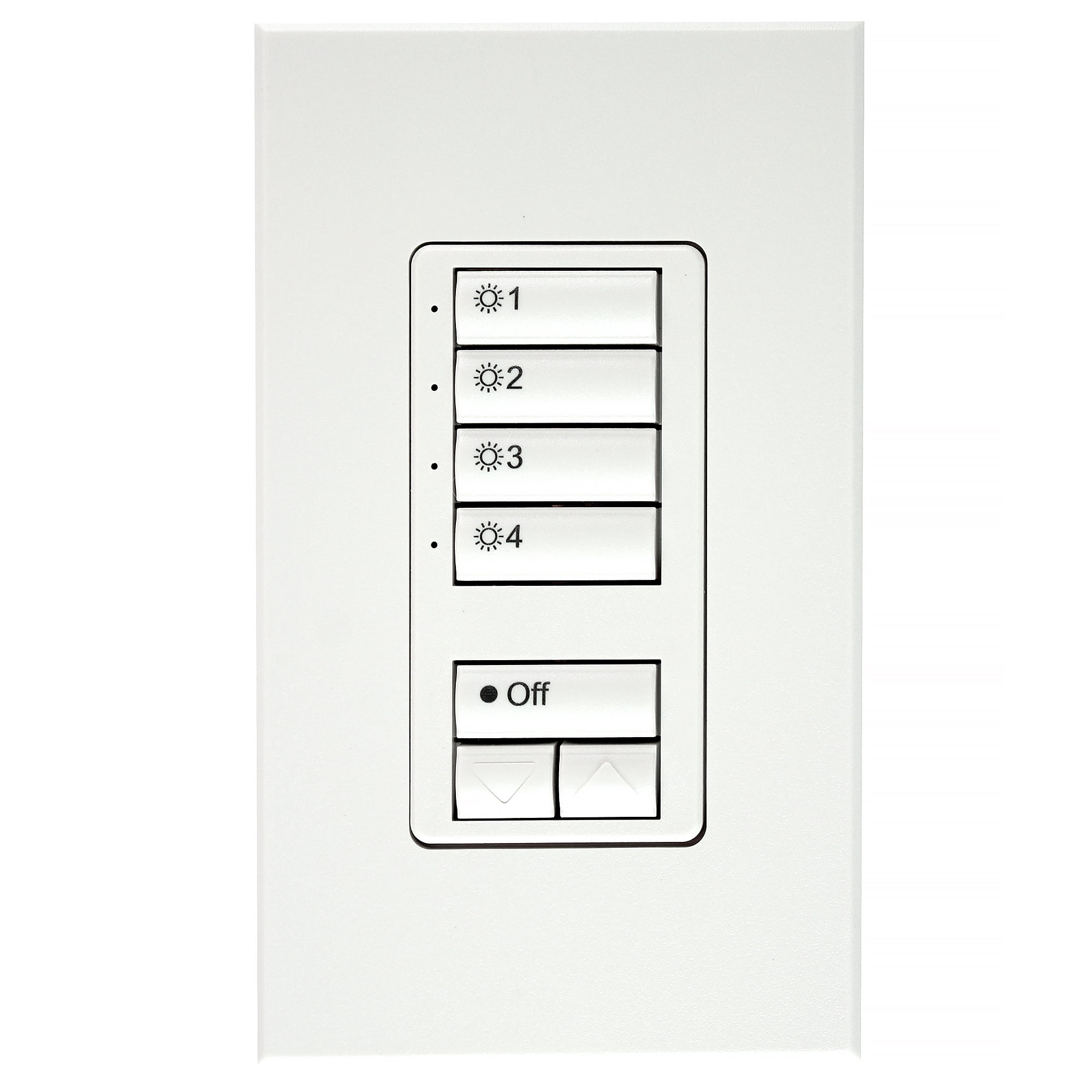 Lutron SO-4SI-WH-EGN Grafik Eye SEETouch 4 Button Wall Station, Raise ...