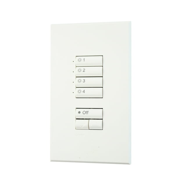 Lutron SO-4SN-WH-EGN SeeTouch 24V 30mA Class 2 4 Scene Button Switch ...