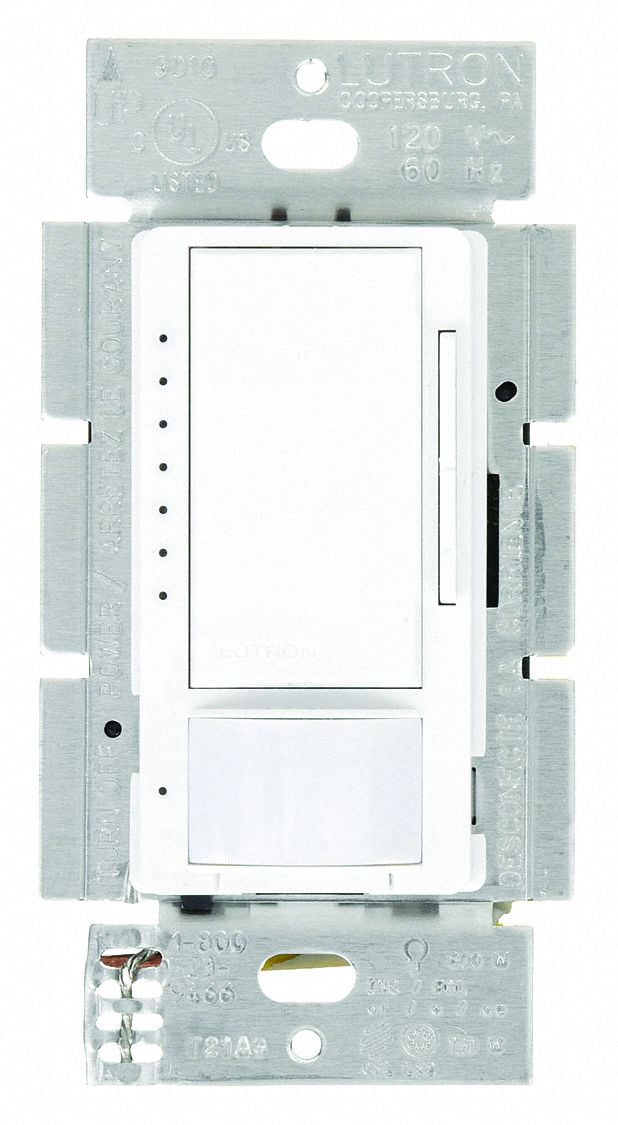 Lutron Vacancy Sensor,PIR,900 sq ft,White MSCL-VP153M-WH - Walmart.com