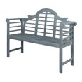 Lutyens 51.2" 3-Seat Arched 600-Lbs Support Acacia Wood Outdoor Garden ...