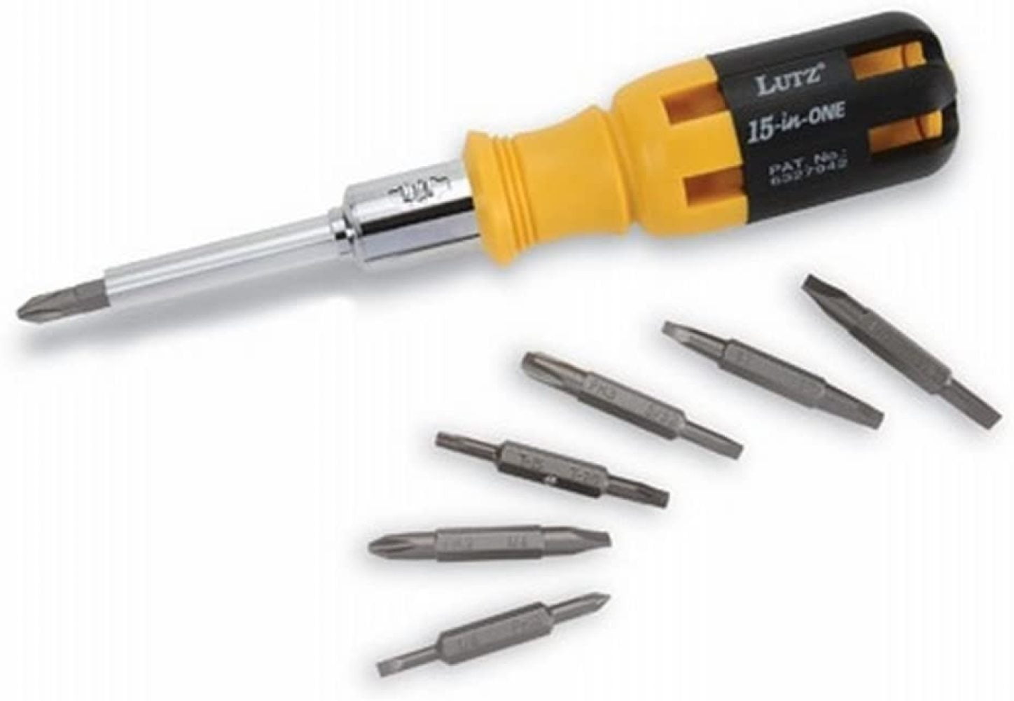 Lutz 21003 Yellow/Black 15-IN-1 Ratchet Screwdriver - Walmart.com